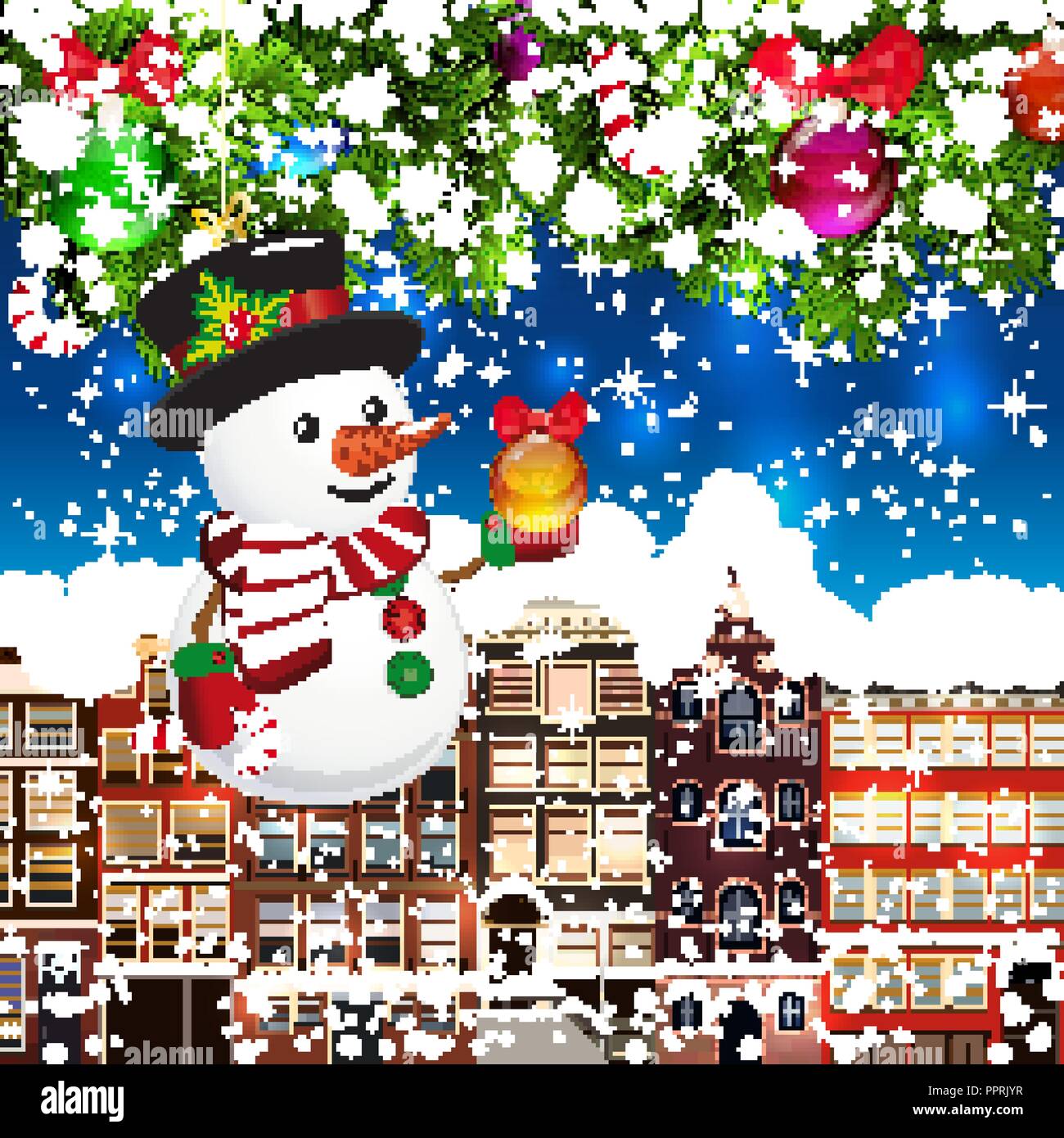 Snowman christmas balls on Stock Vector Images - Alamy