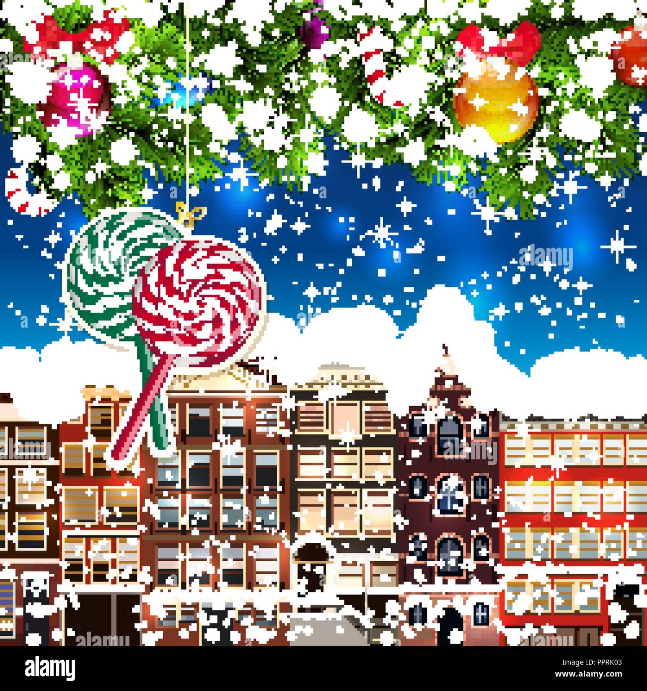 Streets snow Stock Vector Images - Alamy