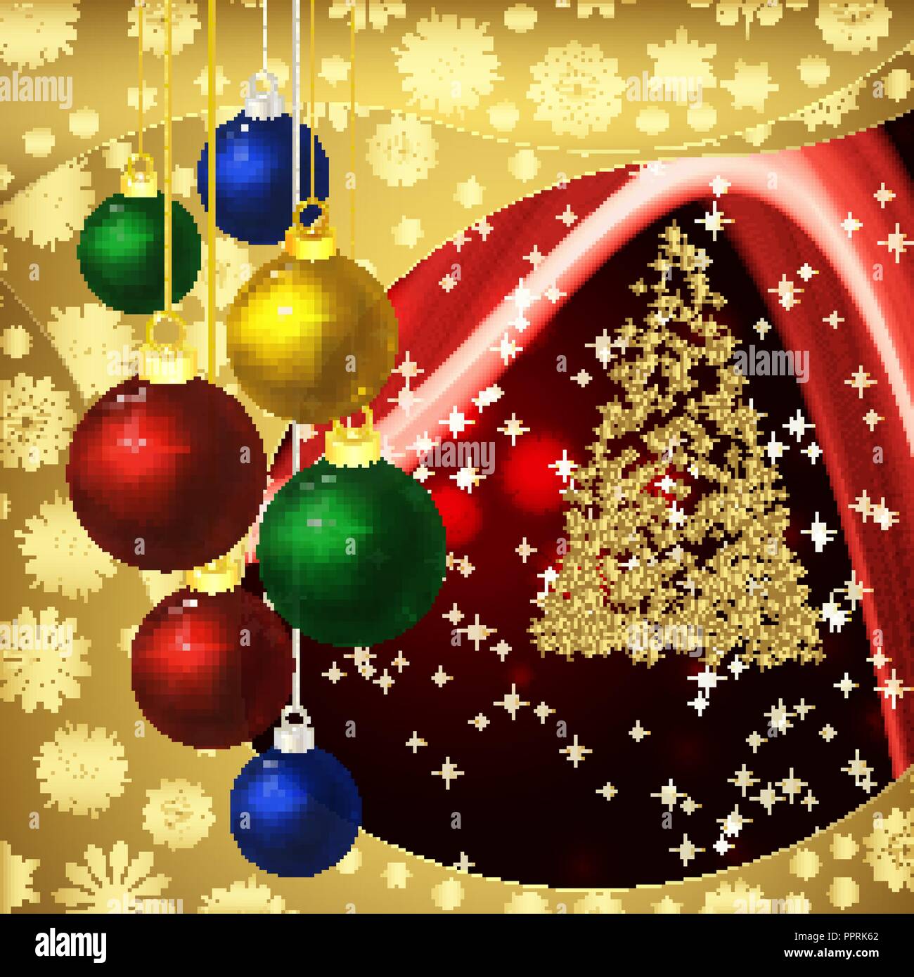 Red golden christmas ball Stock Vector Images - Alamy