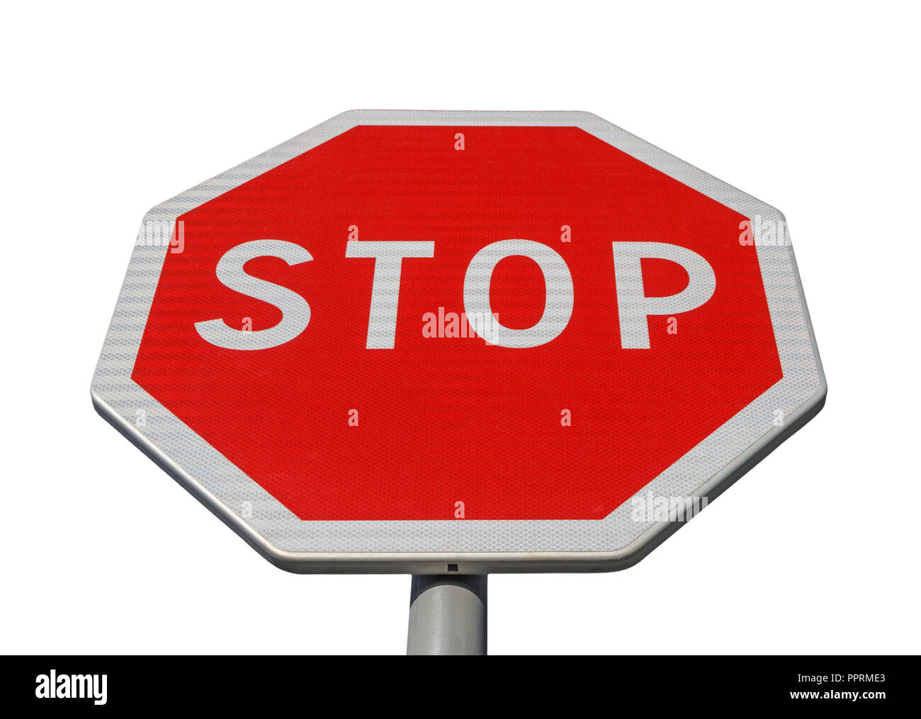 road sign stop isolated on white background Stock Photo - Alamy
