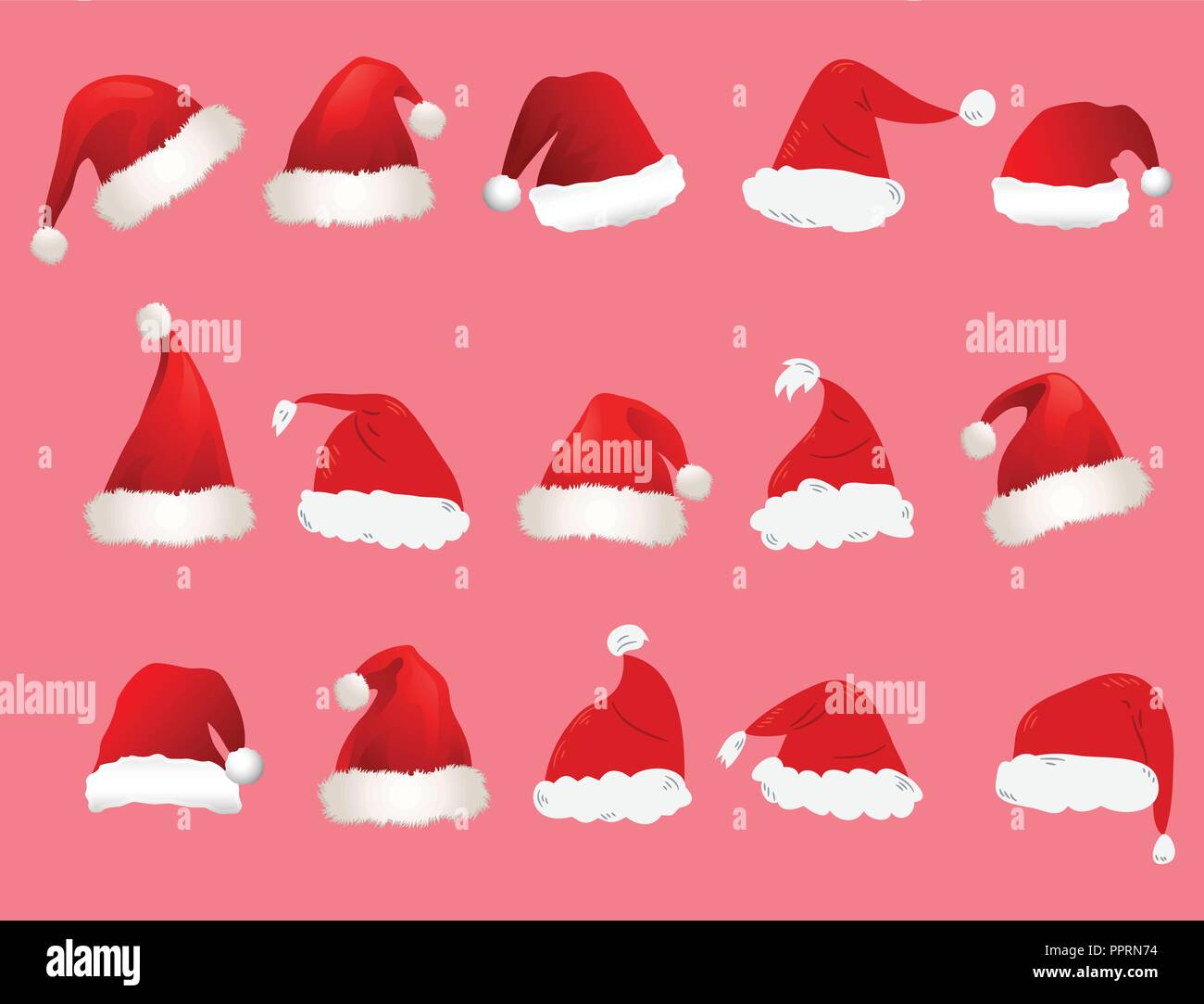Santa hat set Stock Vector Image & Art - Alamy