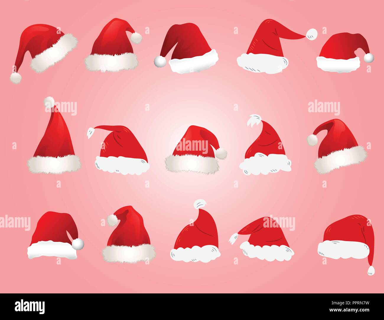 Santa hat set Stock Vector Image & Art - Alamy