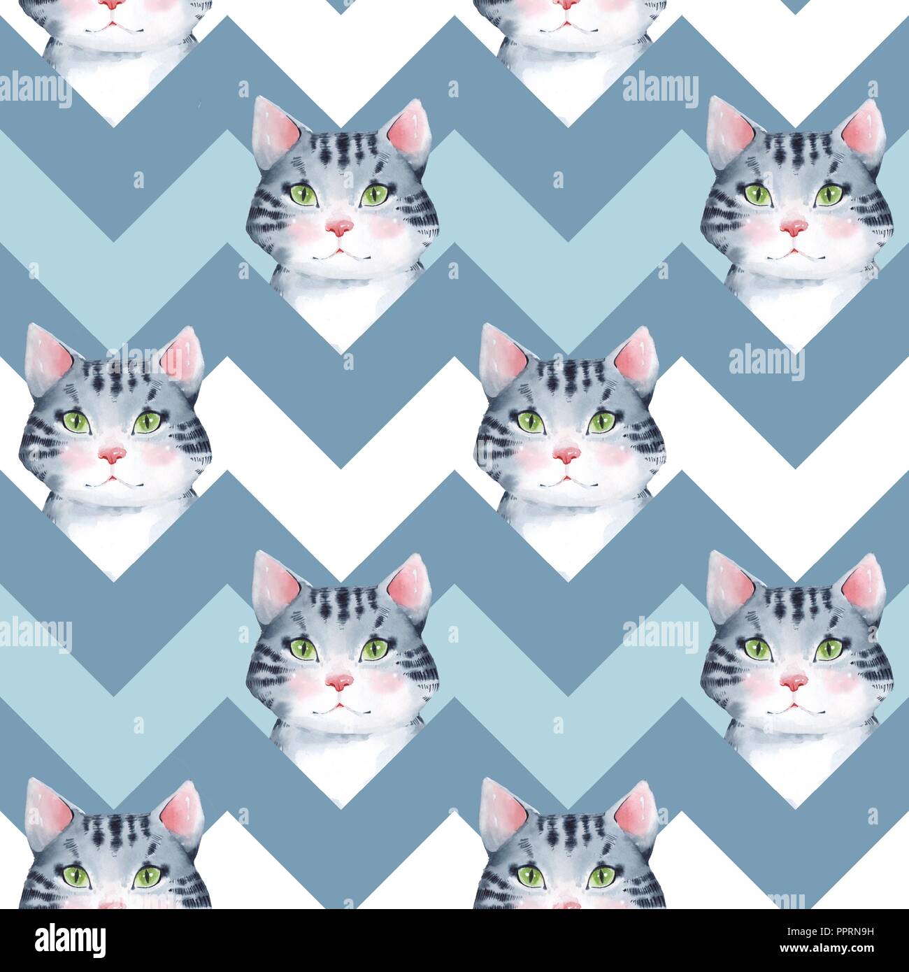 Watercolor feline design hi-res stock photography and images - Alamy