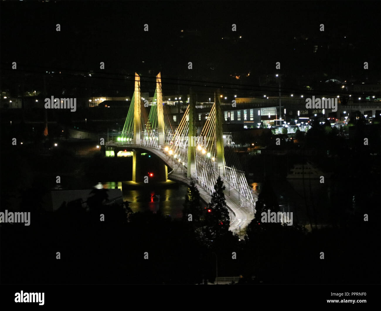 Lighted pedestrian bridge hi-res stock photography and images - Alamy