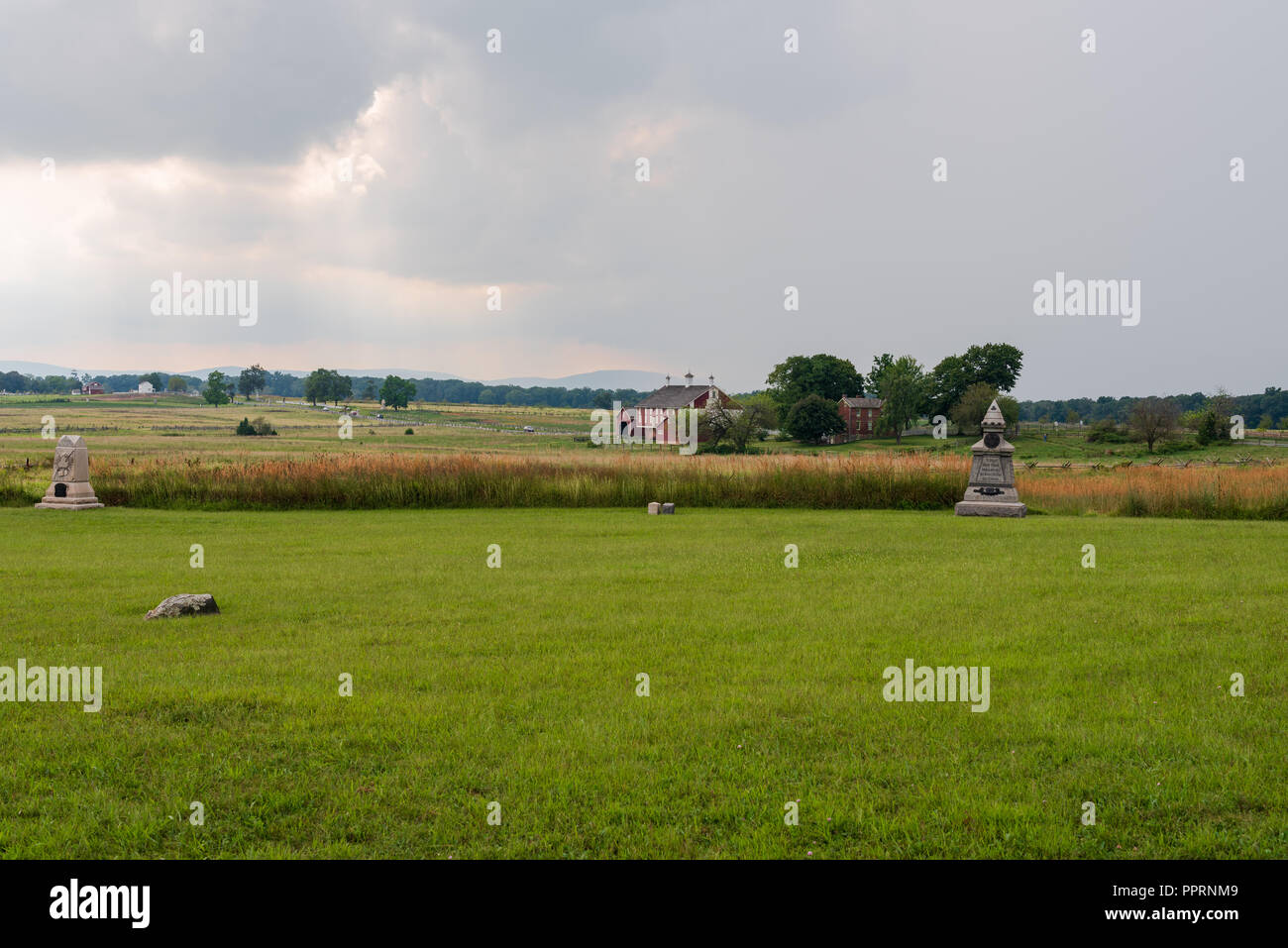 Photo overlooking some of the Gettysburg battlefield at the Gettysburg ...