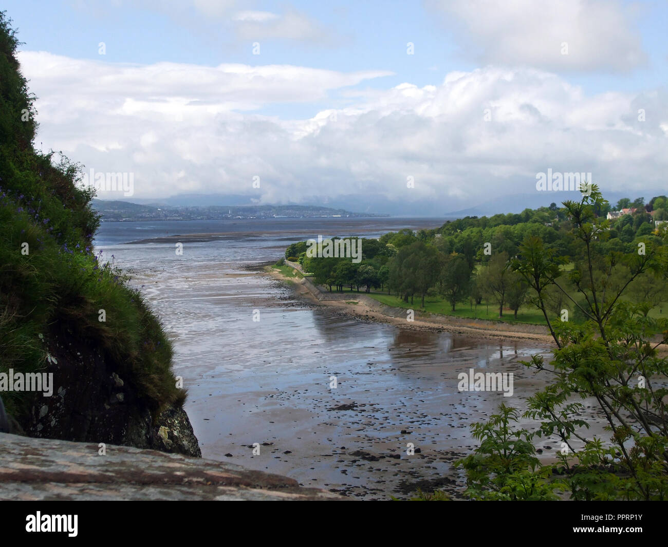 Looking down at the confluence of the River Leven where it flows into ...