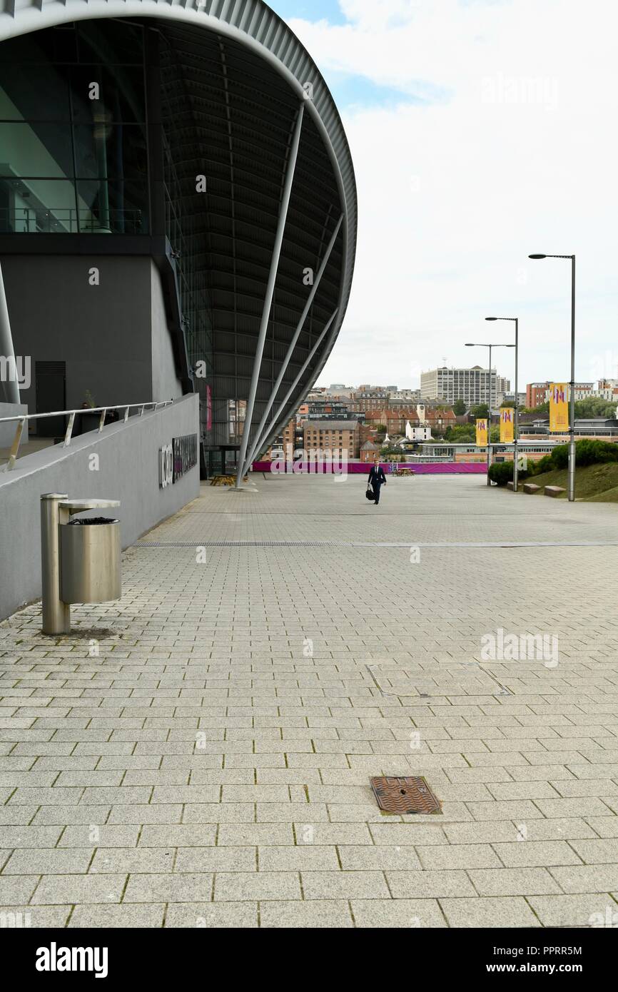 East entrance wall of the Sage in Gateshead Stock Photo - Alamy
