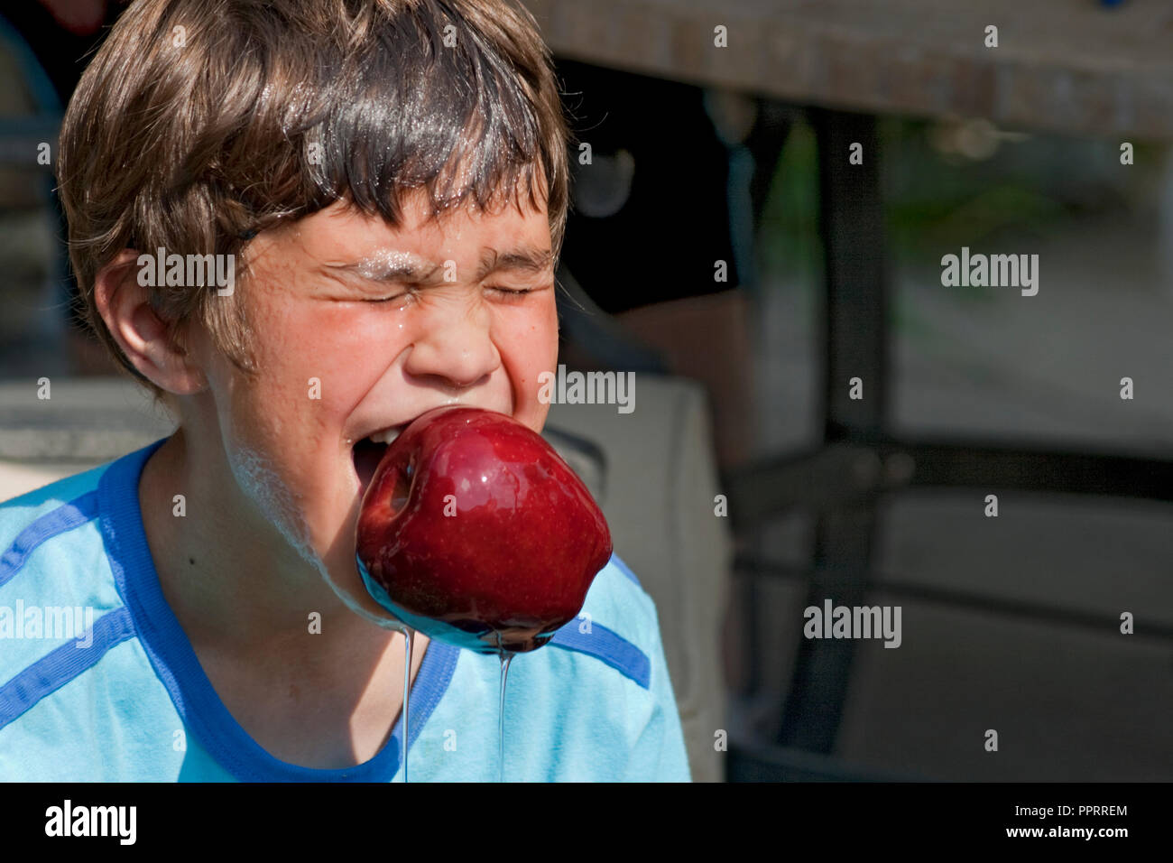 Boy bobbing for apples hi-res stock photography and images - Alamy