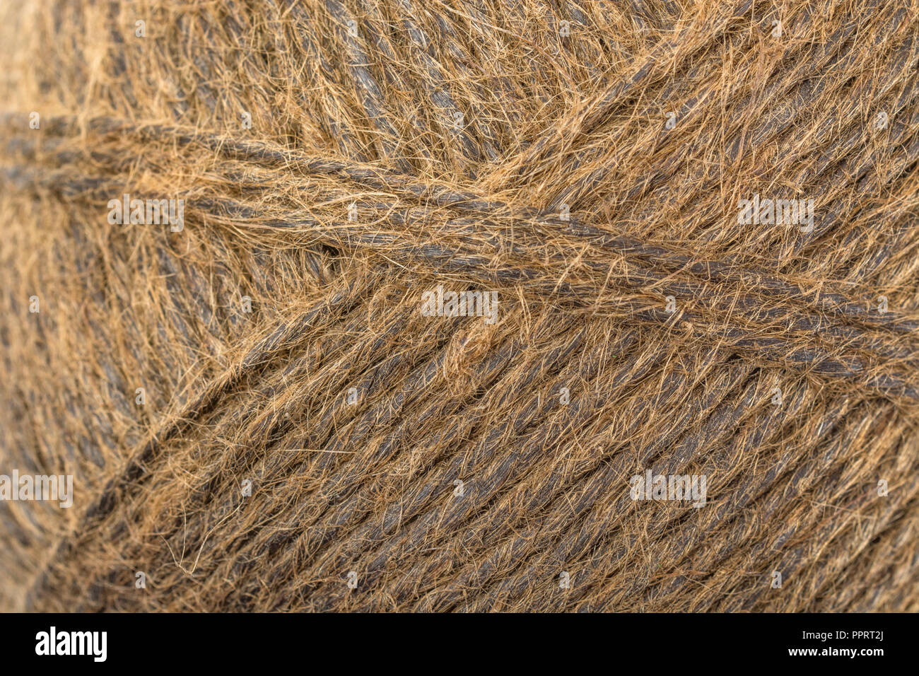 Natural tarred sisal fibre garden twine / string. Great macro of ...