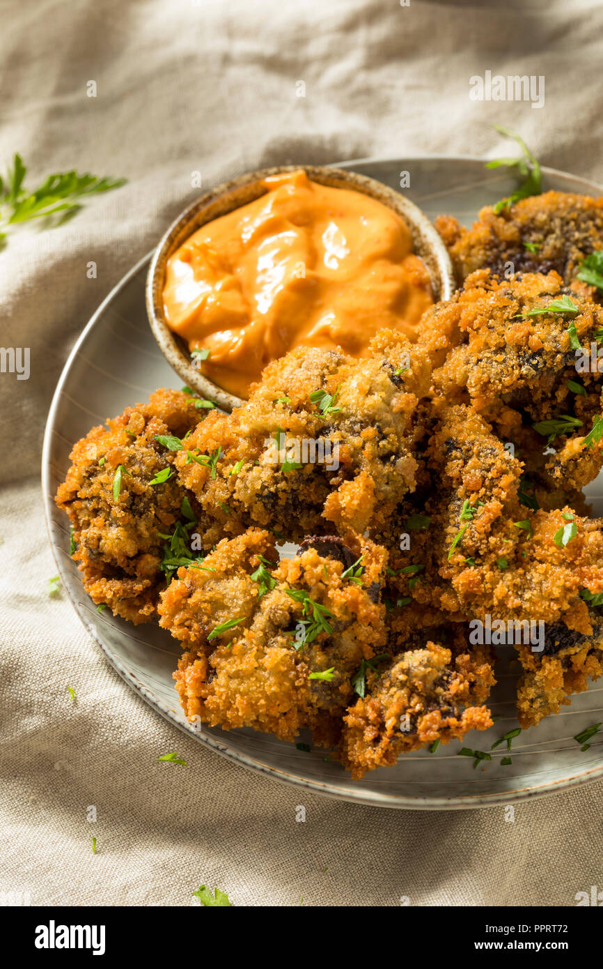 Homemade Deep Fried Chicken Livers with Spicy Mayo Stock Photo - Alamy
