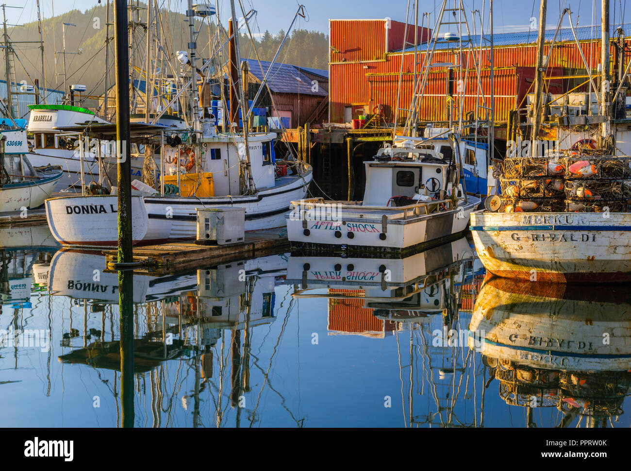 Garabaldi, Oregon: Port of Garabaldi on the Oregon coast, boats in ...
