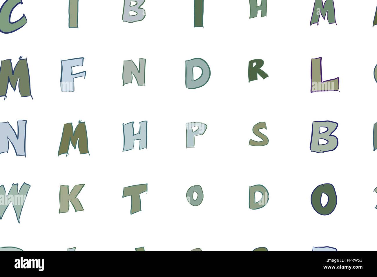 Abstract background with alphabets letters. Cartoon style vector Stock ...