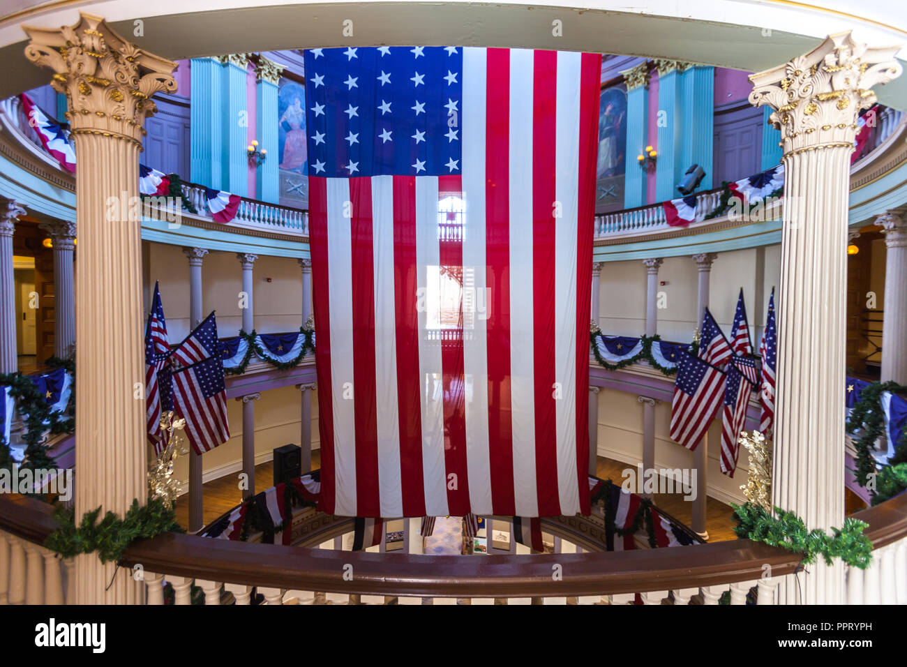 ST. LOUIS, MO, USA - JULY 9, 2018 - Replica of the Garrison flag ...