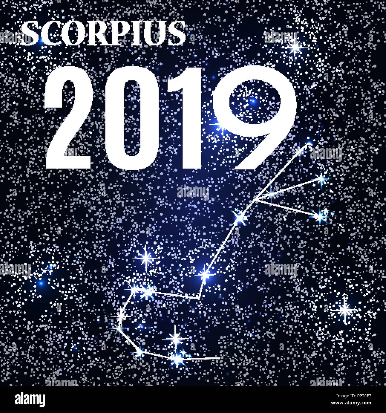 Symbol: Scorpius Zodiac Sign with the New Year and Christmas 2019 ...
