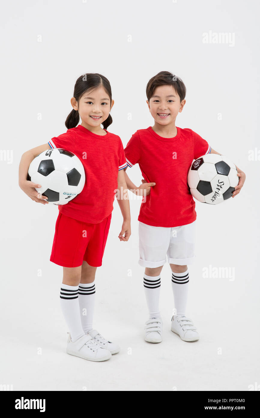 Children education. little soccer players in white background 212 Stock ...