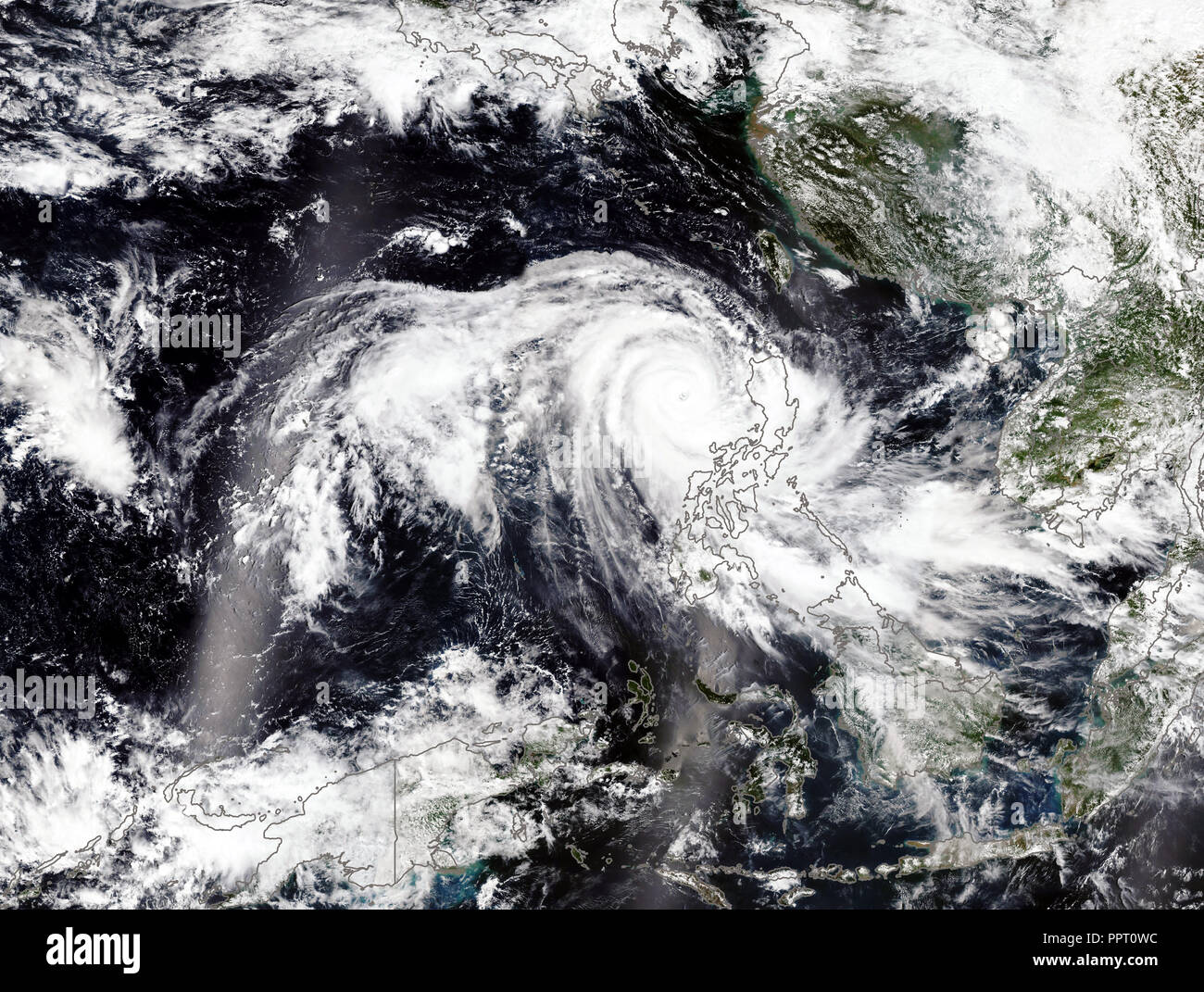 Typhoon from space. Satellite view. Elements of this image furnished by ...