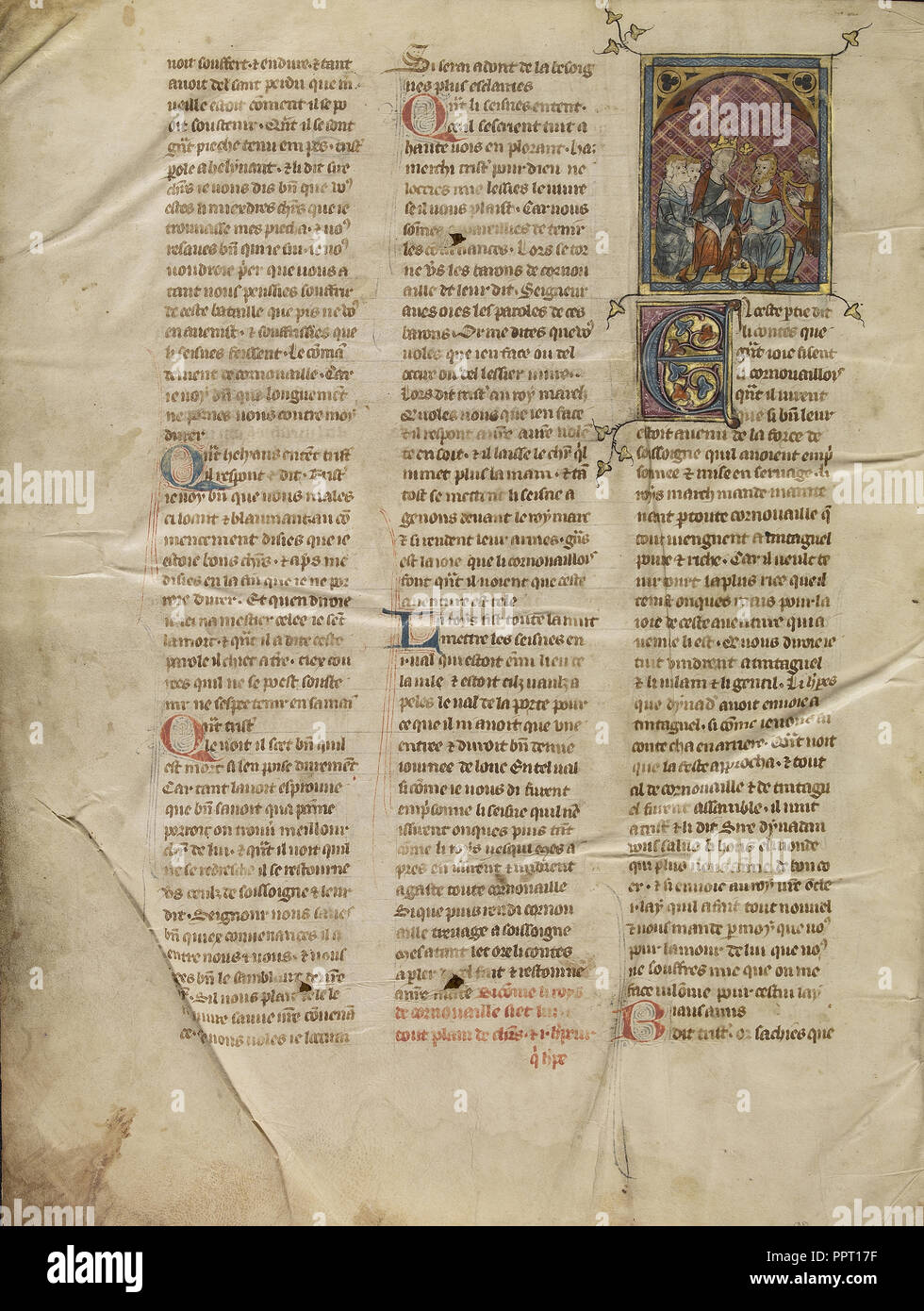 King Mark with his Court; Paris, France; about 1320 - 1340; Tempera ...