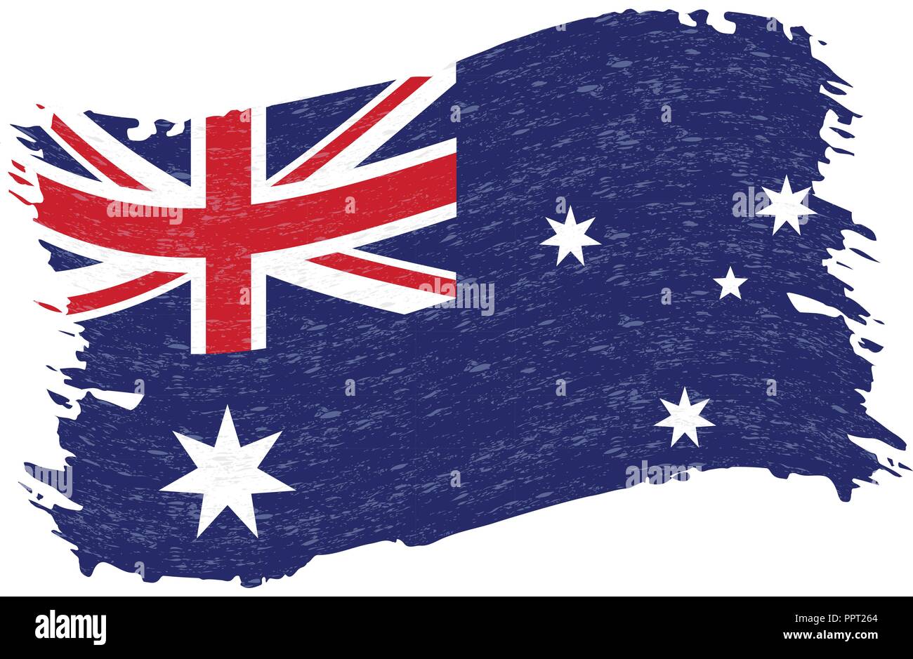 Flag of Australia, Grunge Abstract Brush Stroke Isolated On A White ...