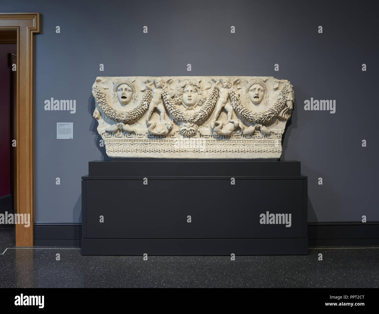 Front Panel of a Garland Sarcophagus; Roman Empire; about A.D. 140–170 ...