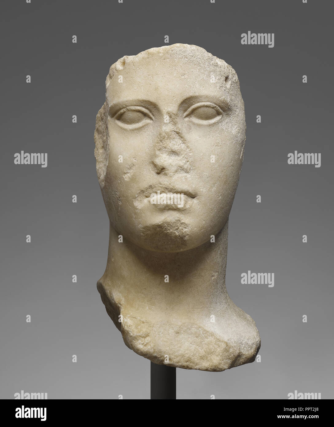 Head from an Acrolithic Statue; Metapontum, Lucania, Italy; mid-5th ...