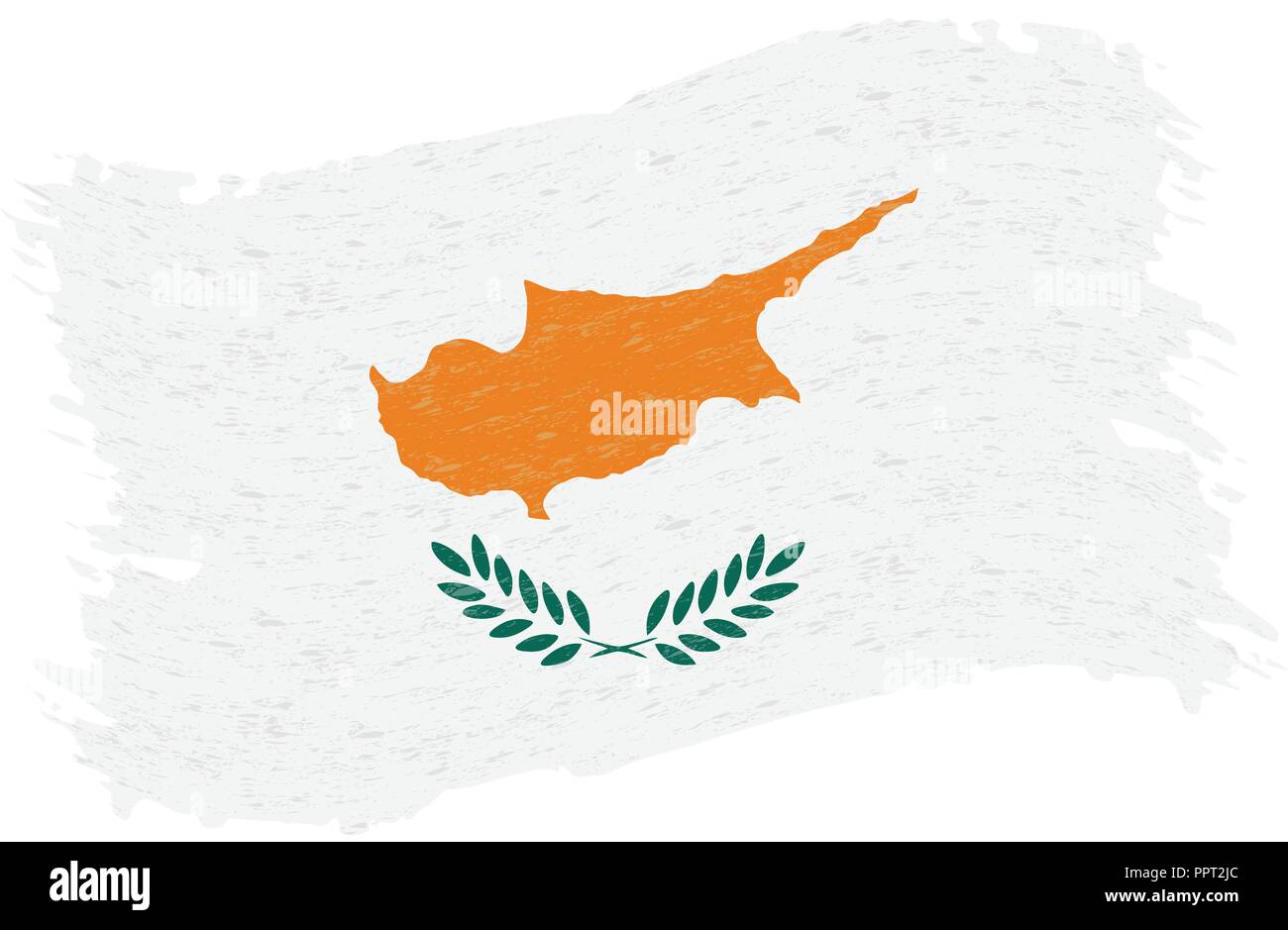 Flag of Cyprus, Grunge Abstract Brush Stroke Isolated On A White ...