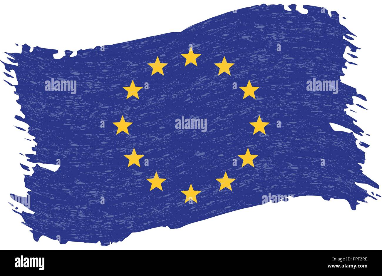 Flag of The European Union, Grunge Abstract Brush Stroke Isolated On A ...