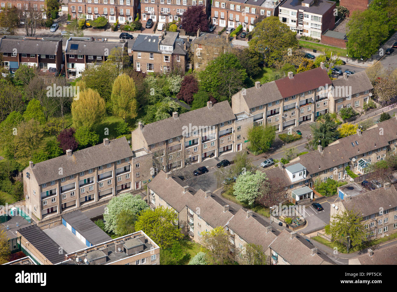An aerial view of local authority housing hi-res stock photography and ...