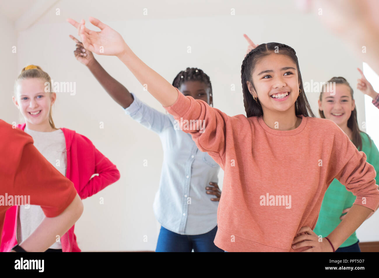 Group Of Children Enjoying Drama Class Together Stock Photo - Alamy