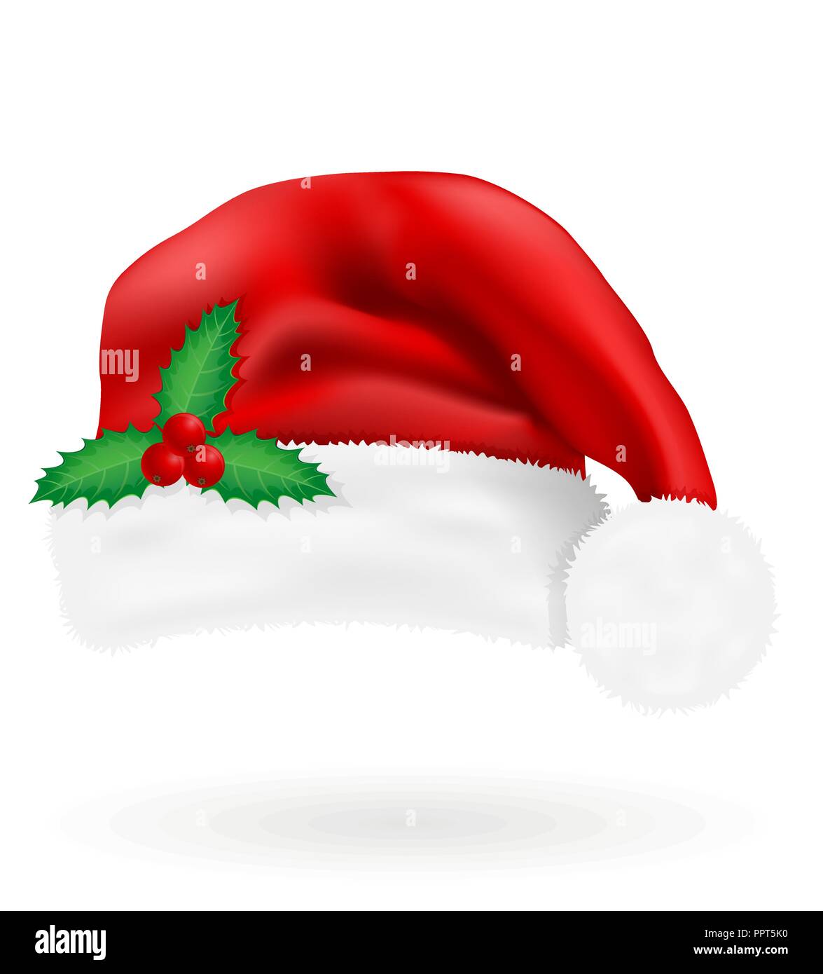 christmas red hat santa claus vector illustration isolated on white ...