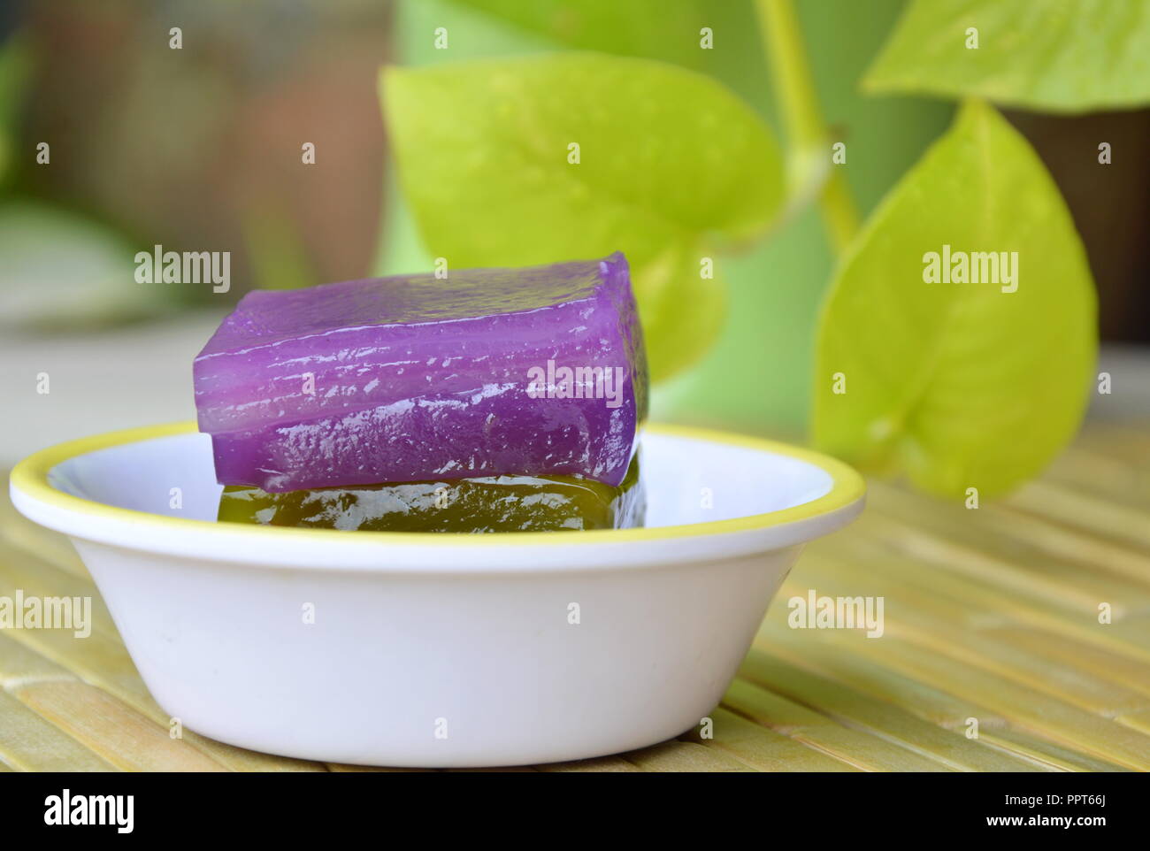 layer sweet cake Thai colorful gummy dessert on cup Stock Photo - Alamy