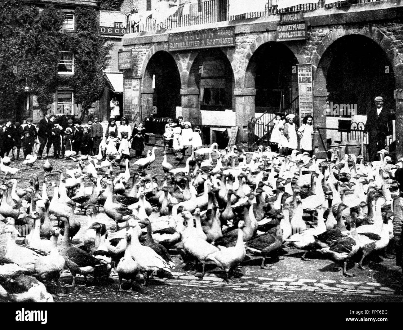 Settle Market Place early 1900s Stock Photo - Alamy