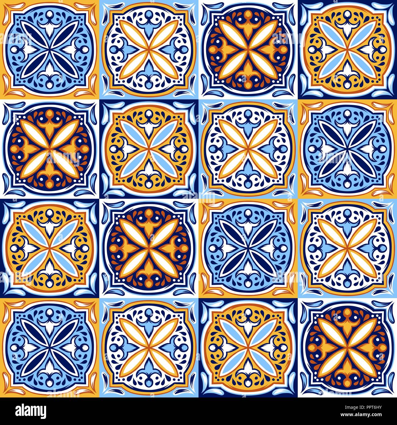 Italian ceramic tile pattern. Ethnic folk ornament Stock Vector Image ...