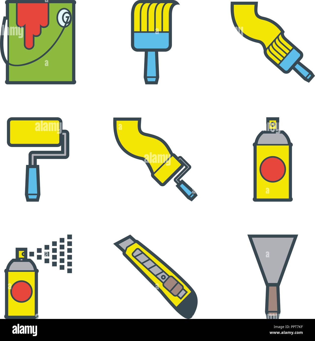 Paint kit flat white Stock Vector Images - Alamy