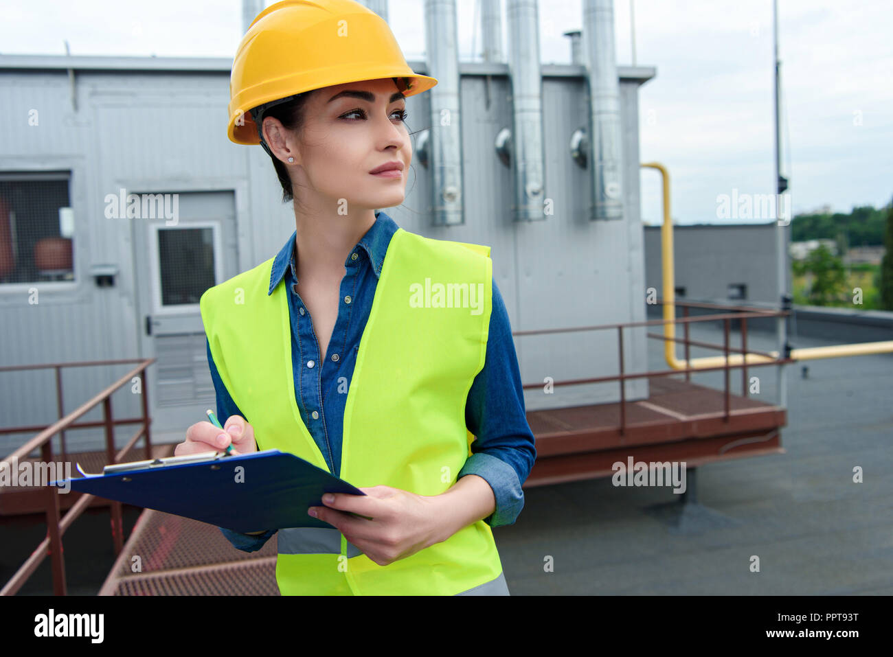 Beautiful female industrial engineer in hi-res stock photography and ...