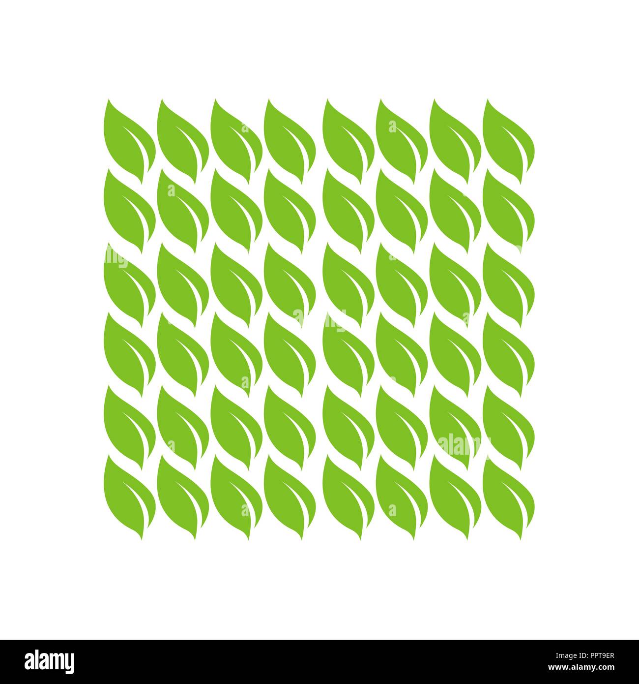 Square Green Leaf Pattern. Vector illustration shape Stock Vector Image ...