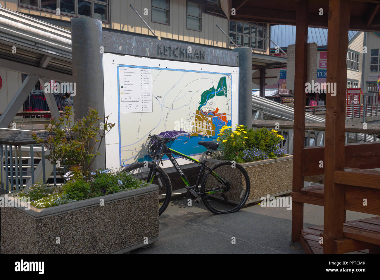 Large Ketchikan map on the street, Ketchikan, Alaska, USA Stock Photo ...
