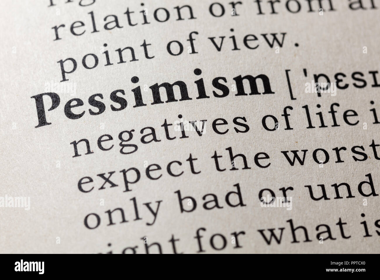 Fake Dictionary, Dictionary definition of the word pessimism. including ...