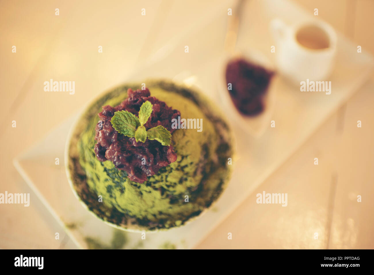 macha green tea ice-cream Stock Photo - Alamy