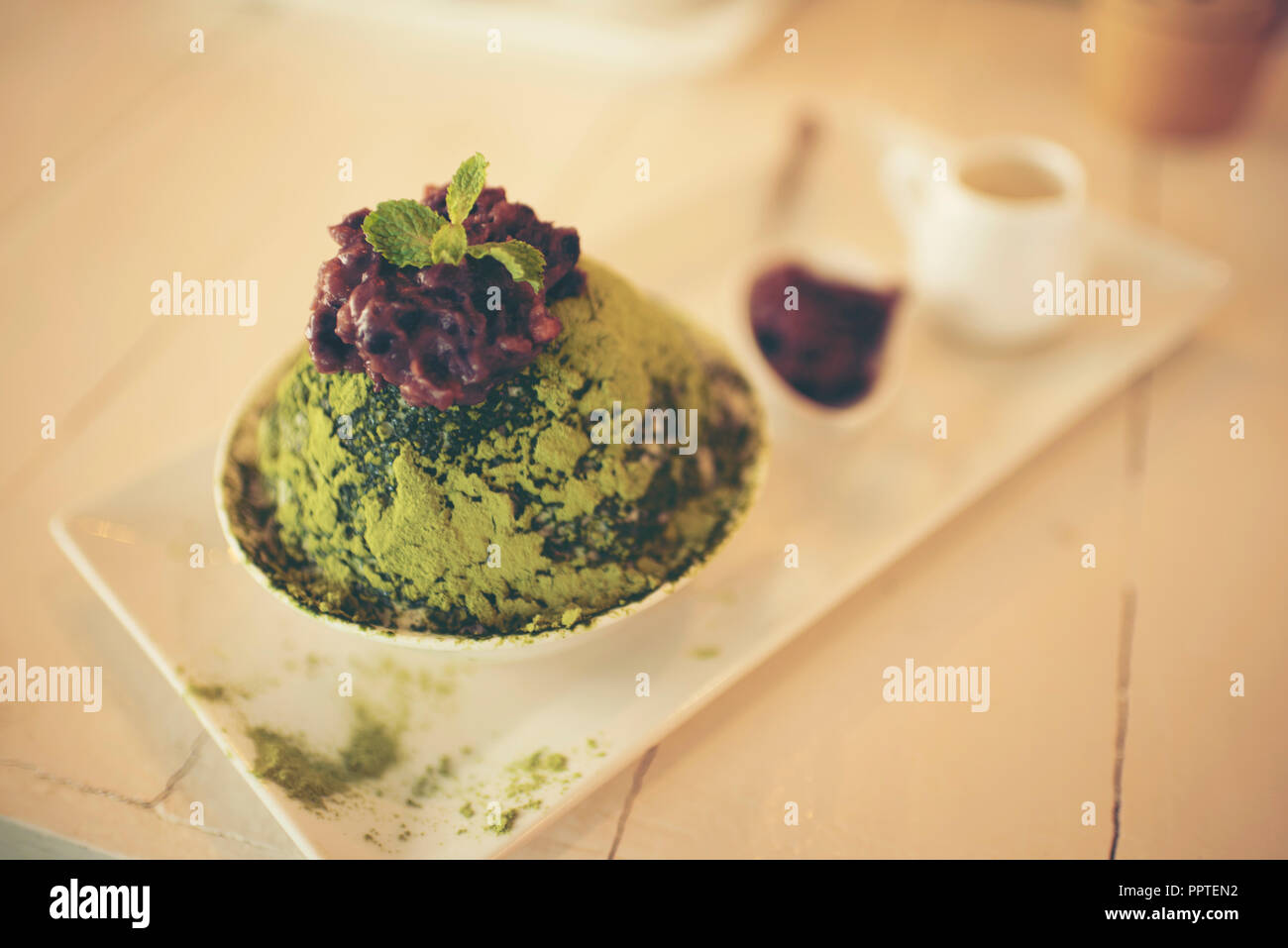 macha green tea ice-cream Stock Photo - Alamy