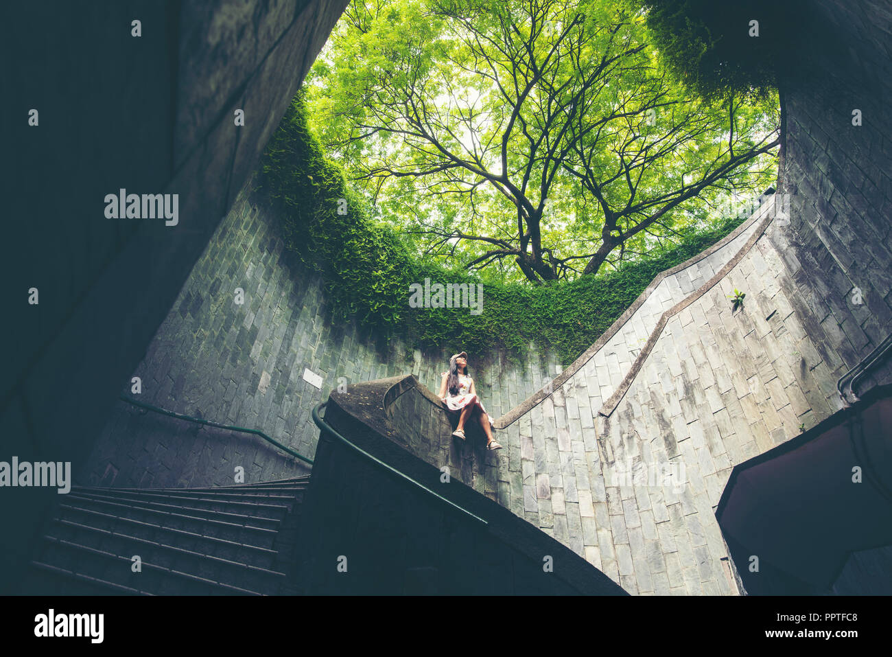 Spiral staircase at Fort Canning Park, Singapore Stock Photo - Alamy