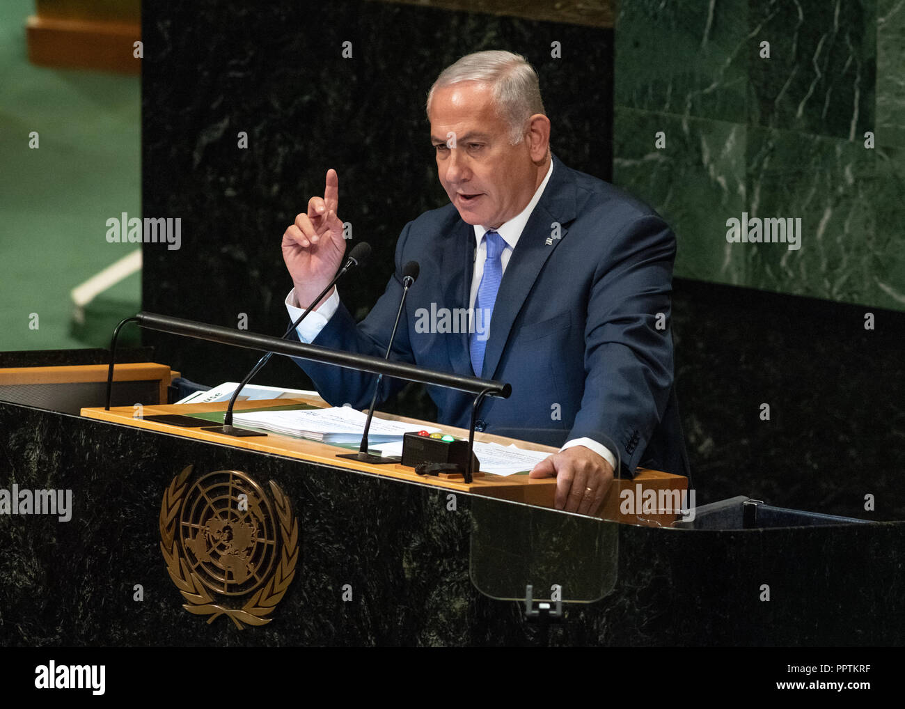 New York, USA, 27 September 2018. Israel Prime Minister Benjamin ...