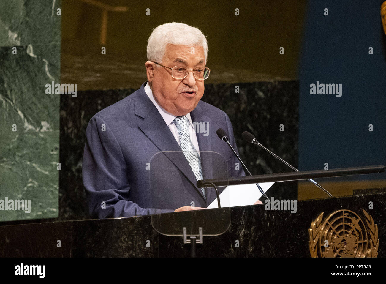 New York, NY, USA. 27th Sep, 2018. MAHMOUD ABBAS, President of the ...