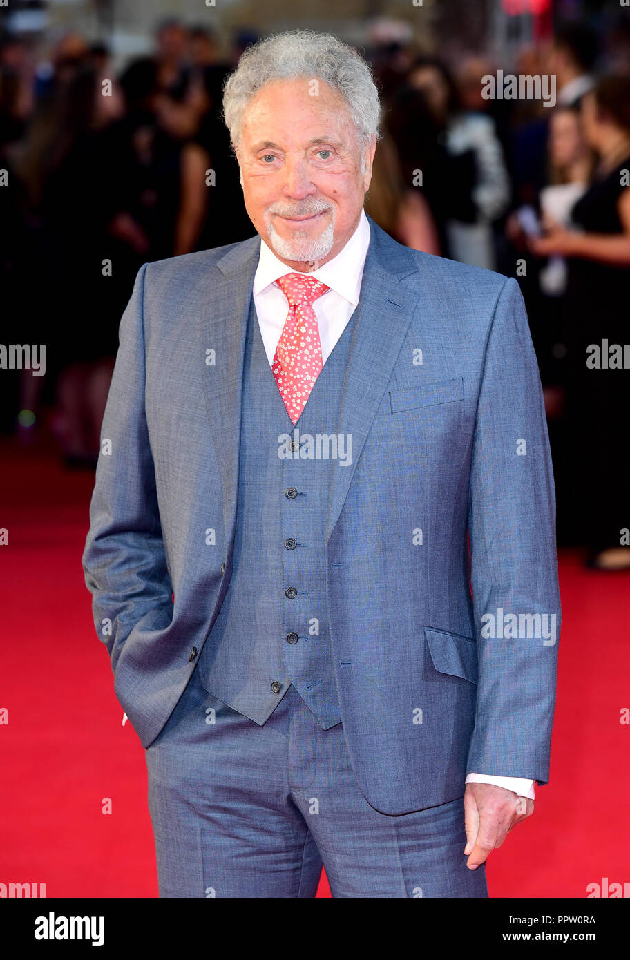 Tom Jones attending the UK Premiere of A Star is Born held at the Vue ...