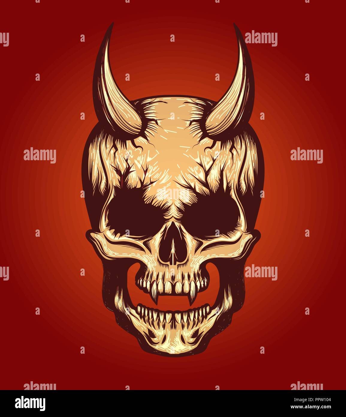 Devil Skull With Mouth Open