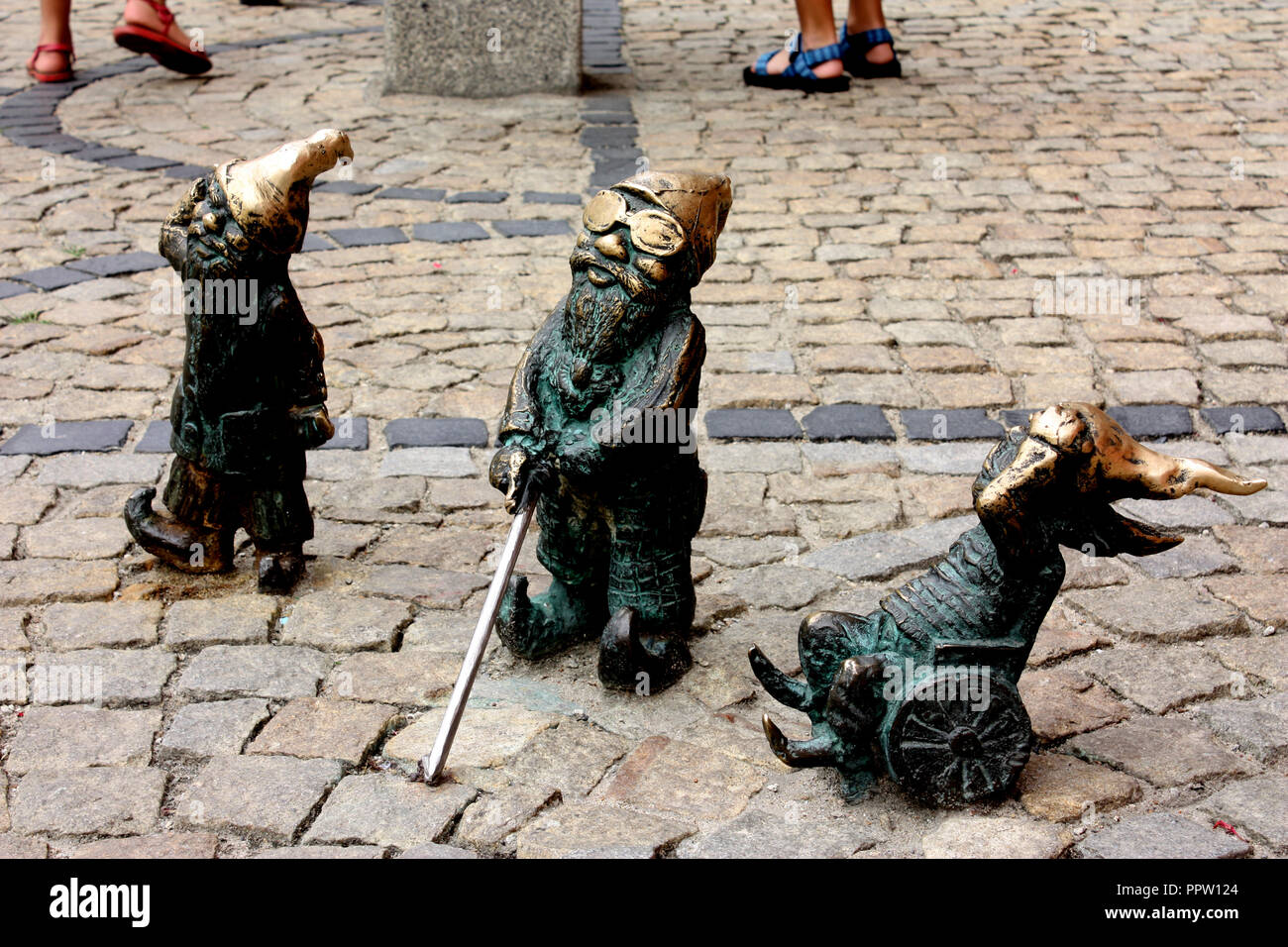 Diasbled dwarves in the main square in Wroclaw, Poland Stock Photo - Alamy
