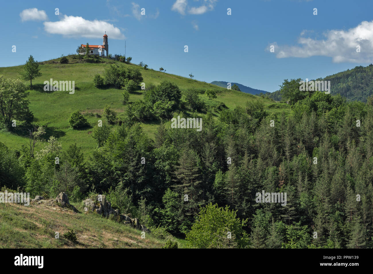 Amazing landscape of Green Hills near Village of Borovo in Rhodope ...