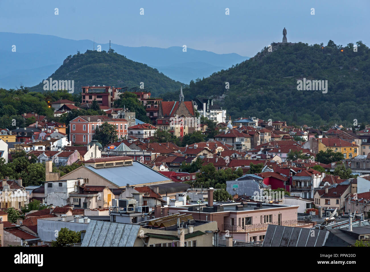 PLOVDIV, BULGARIA - MAY 24, 2018: Amazing Night Panorama to City of ...