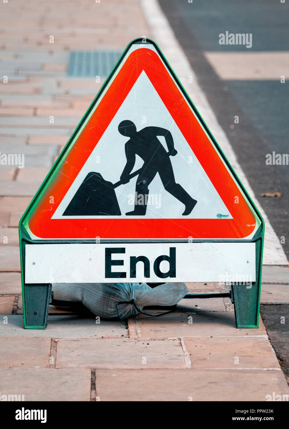 Road works warning sign hi-res stock photography and images - Alamy