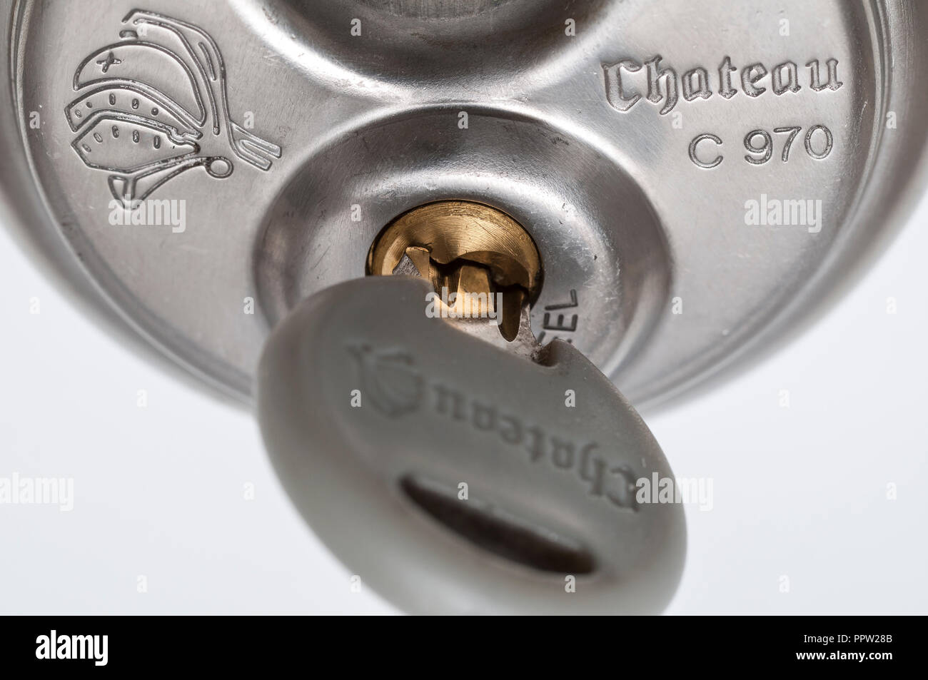 Chateau C 970 Lock and Key Stock Photo - Alamy