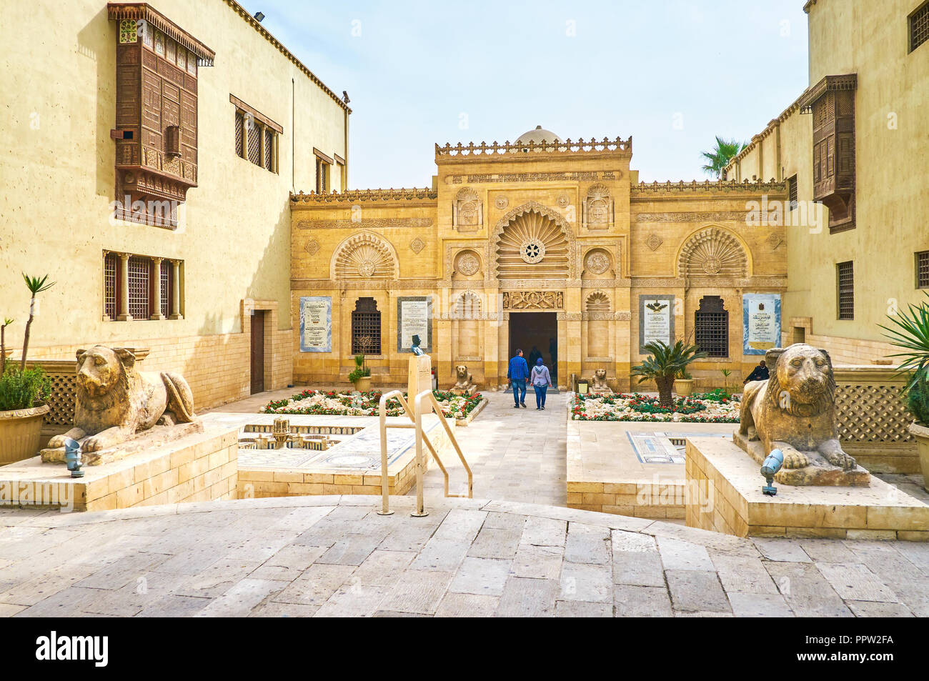 CAIRO, EGYPT - DECEMBER 23, 2017: The beautiful entrance to the Coptic ...